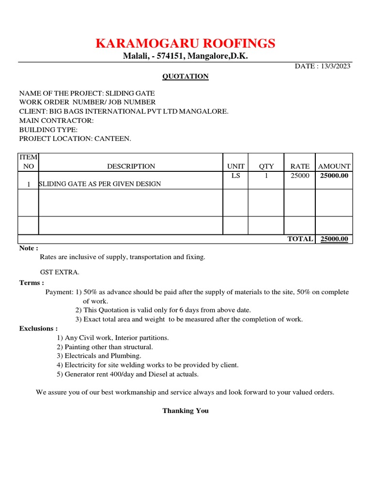 Sliding Gate PDF | PDF