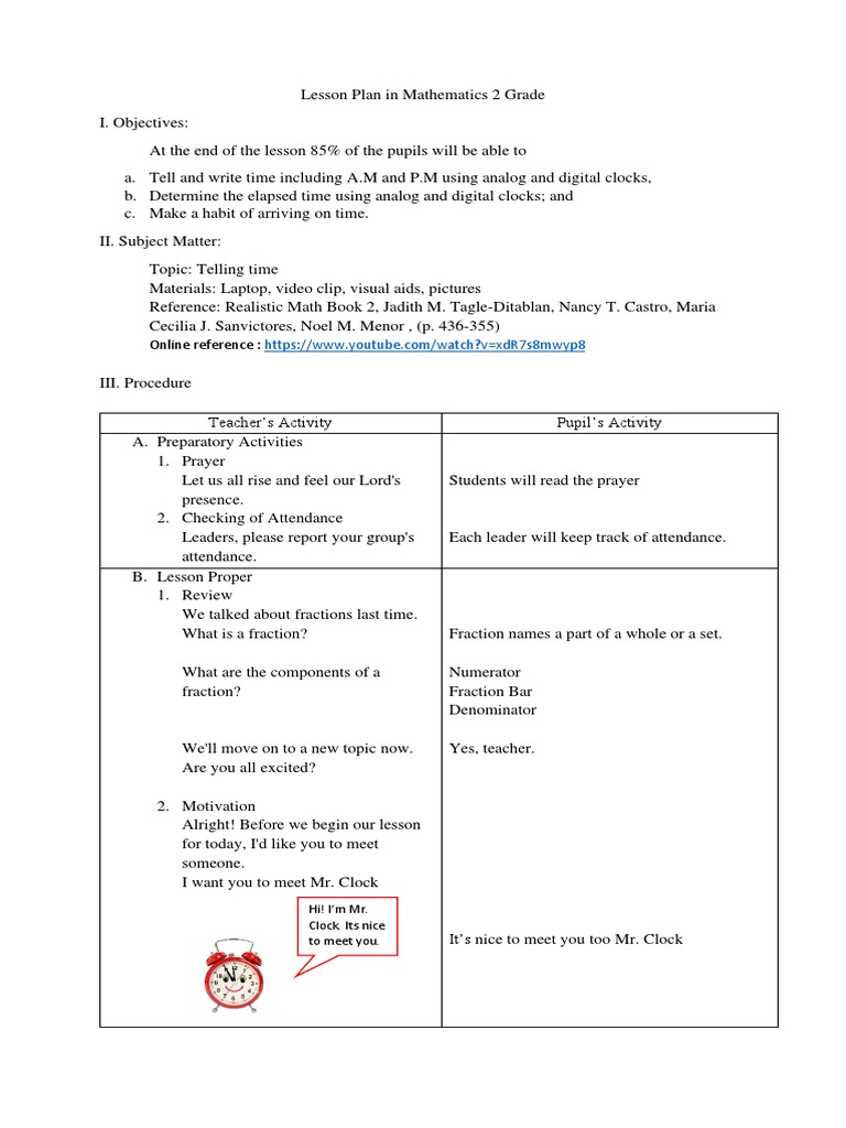 Clock Grade 2 PDF | PDF | Clock | Hour