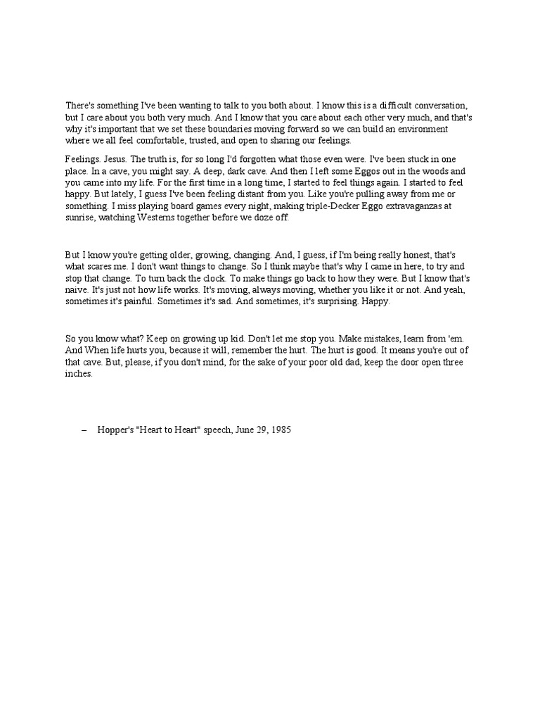 Hopper's moving speech about change and growing up | PDF