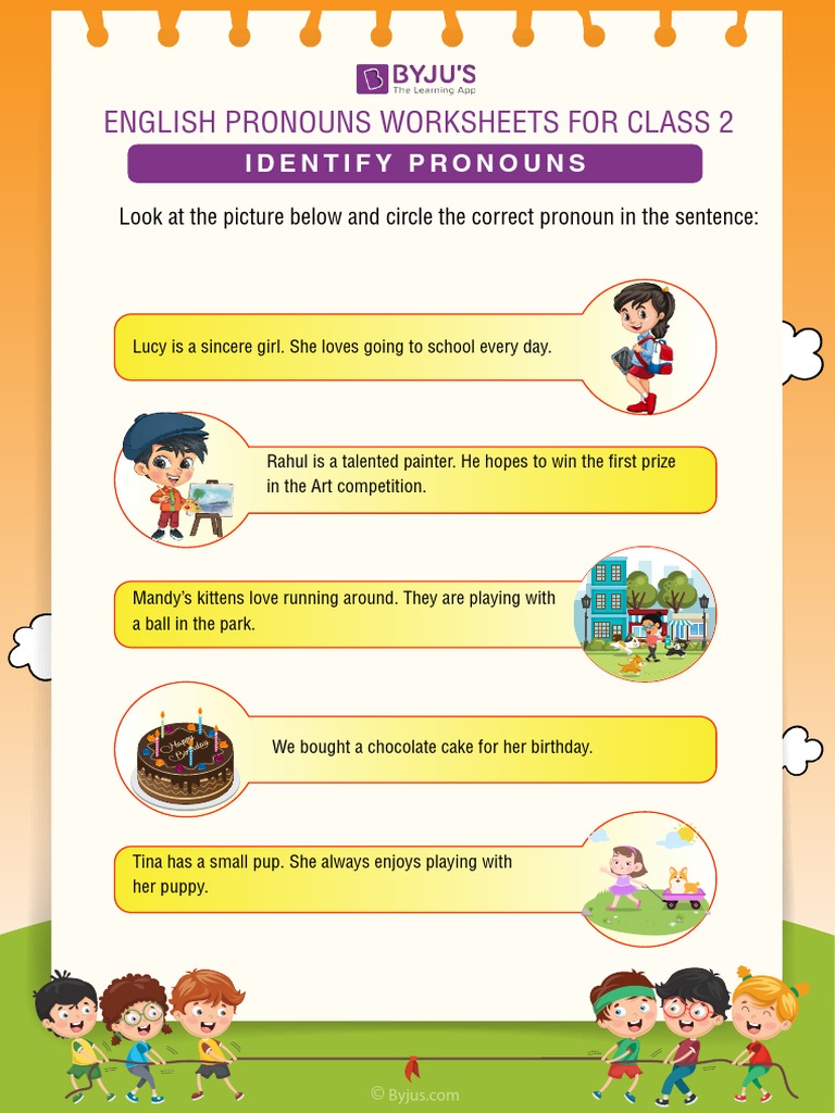 Pronoun Worksheet For Class 2 PDF | PDF