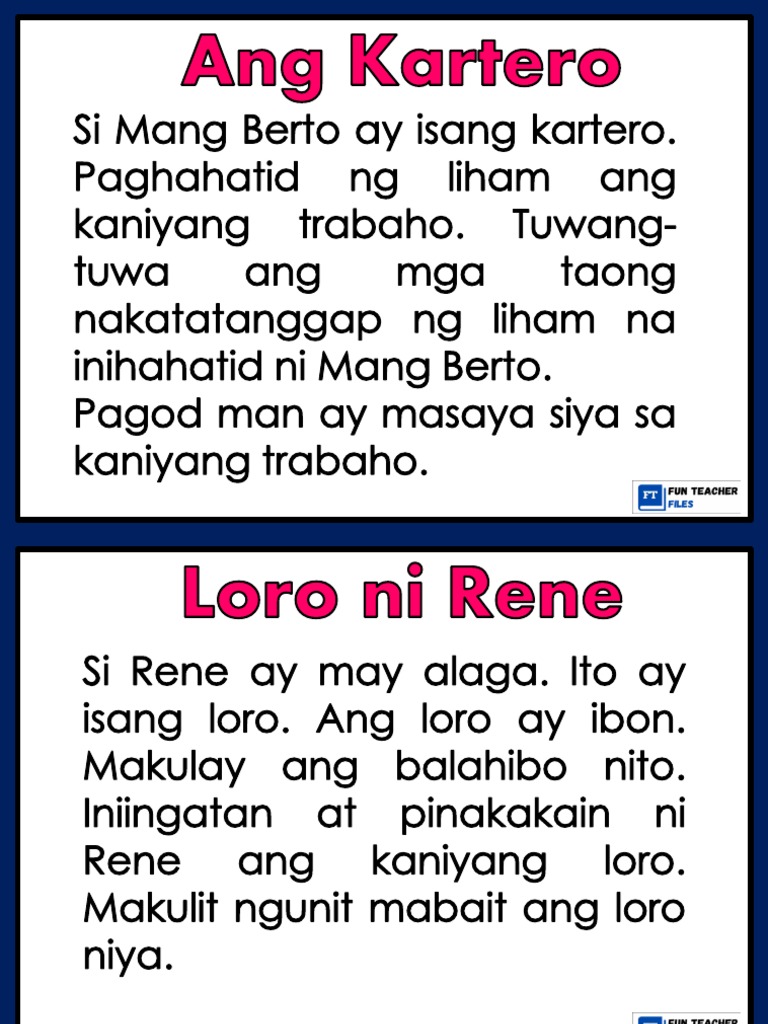 Filipino Reading Material 1 | PDF