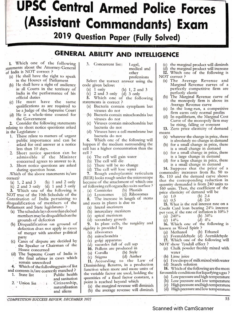 Capf 2019 Competitive Success | PDF