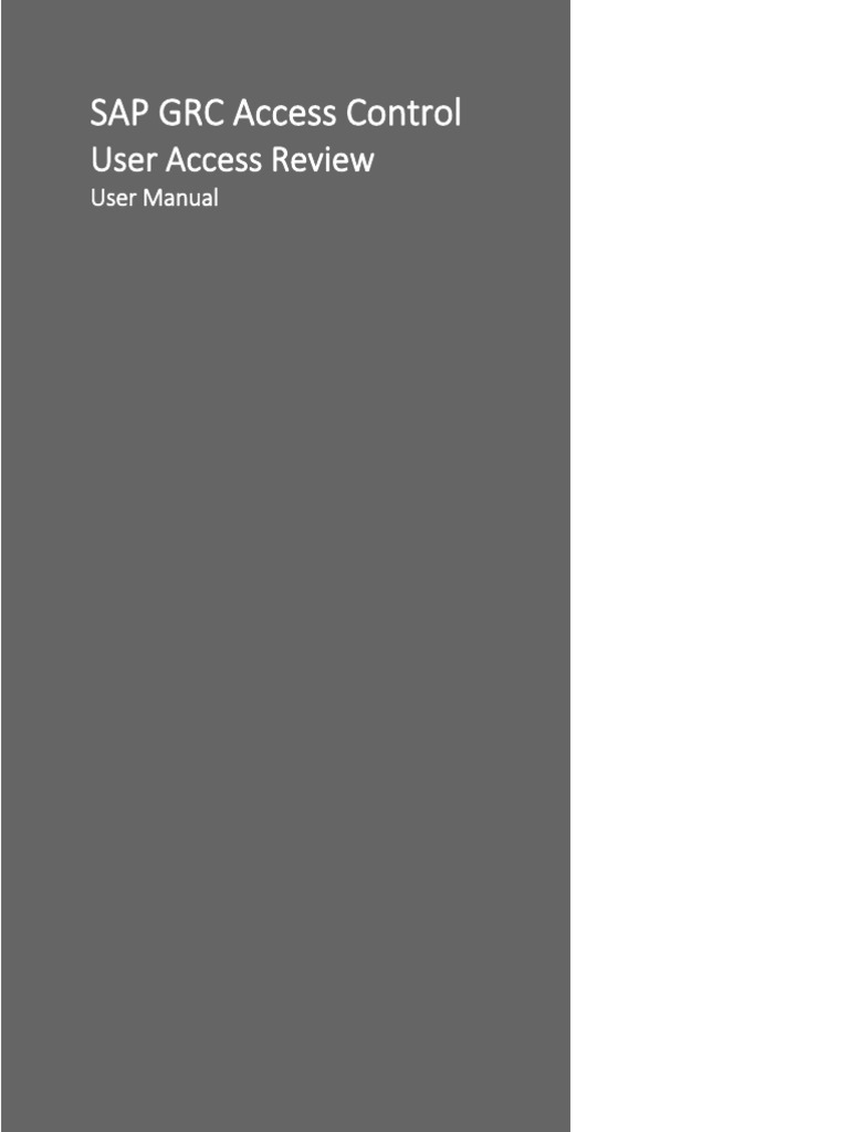 User Manual GRC - UAR v.09 | PDF | Access Control | Data
