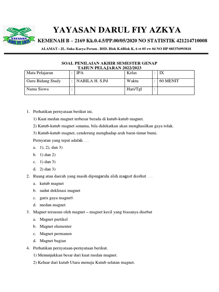 Soal Pas Ipa Kelas Ix 9 | PDF