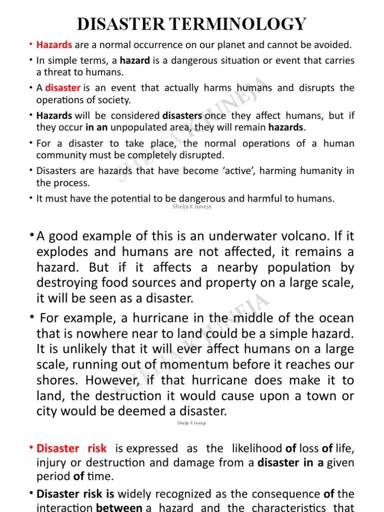 Disaster Terminology & Management Guide | PDF | Hazards | Emergency ...