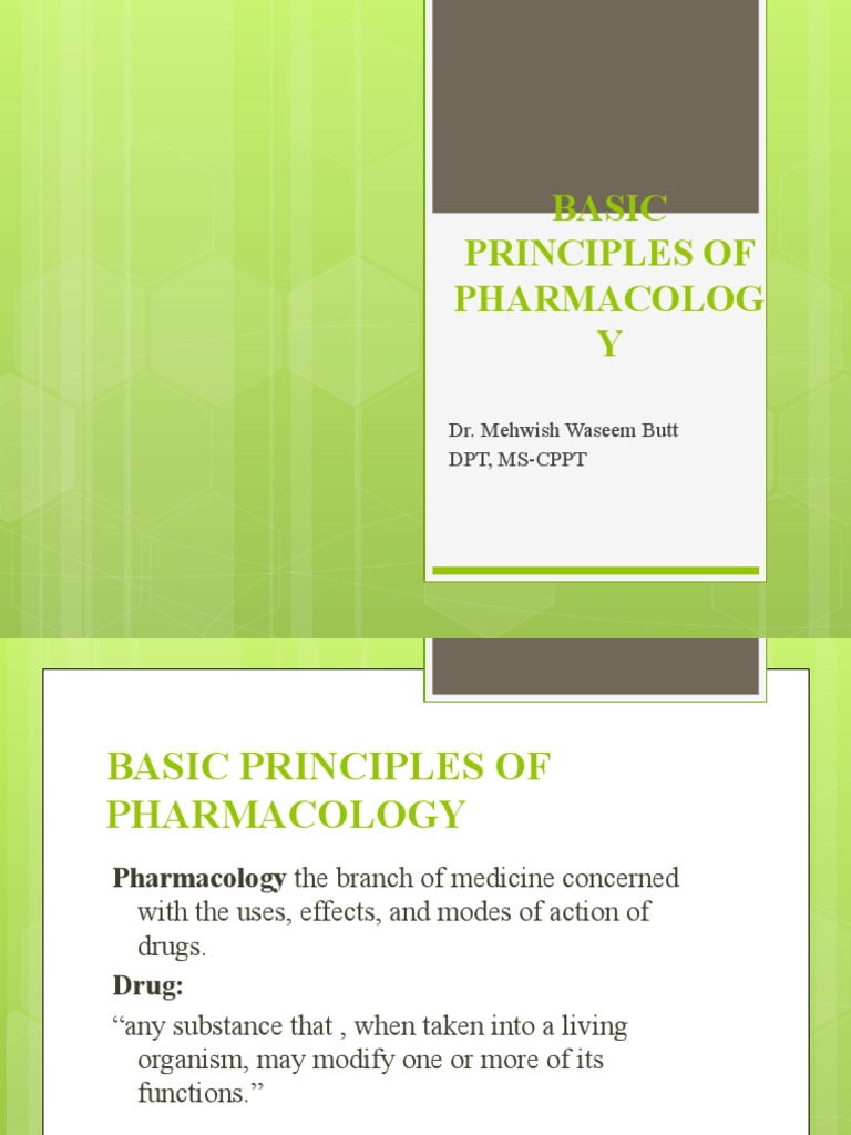 Basic Pharmacology Principles Explained | PDF | Pharmacology | Chemistry
