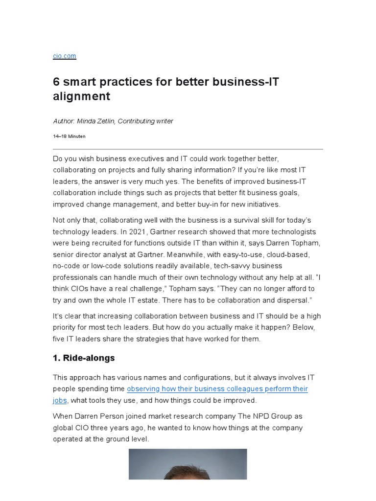 Zetlin (2022) - 6 Smart Practices For Better business-IT Alignment ...