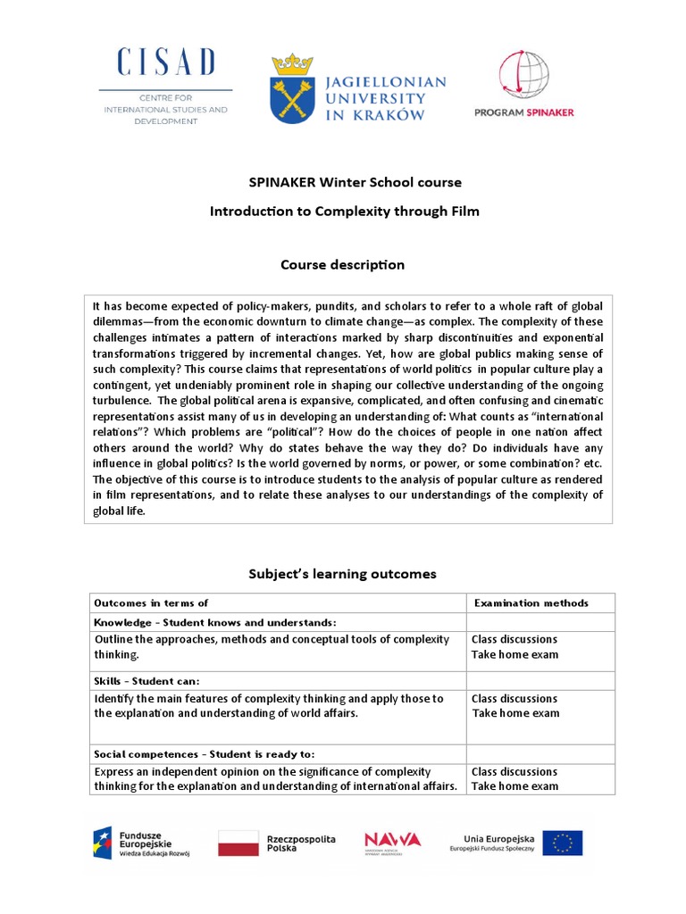 Introduction To Complexity Through Film Nowe | PDF | Complexity | Thought