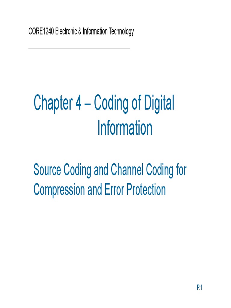 Chapter 4 - Introduction To Source Coding PDF | PDF | Data Compression | Mp3