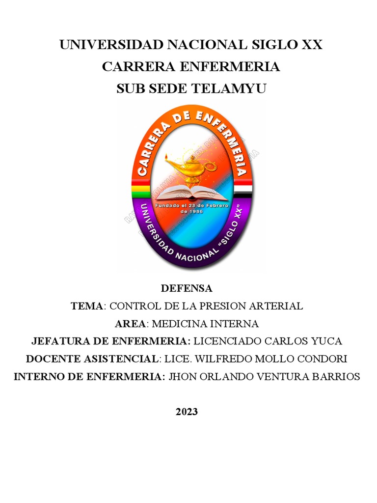 Control De Presion Arterial Tema 1 Pdf Presión Sanguínea Artería