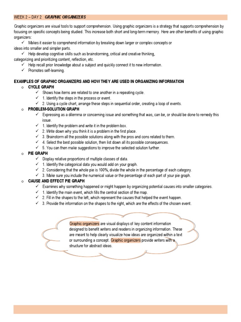 Graphic organizers and sentence outlines for comprehension | PDF ...