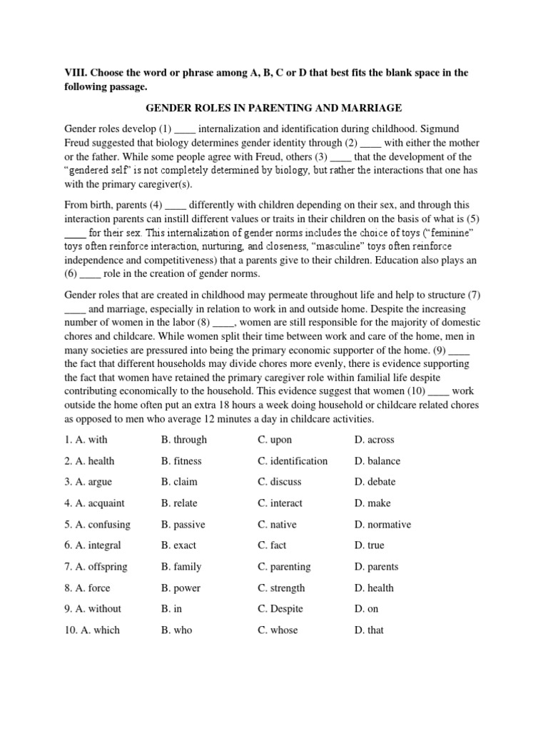 Unit 6 Gender Equality 1 | PDF