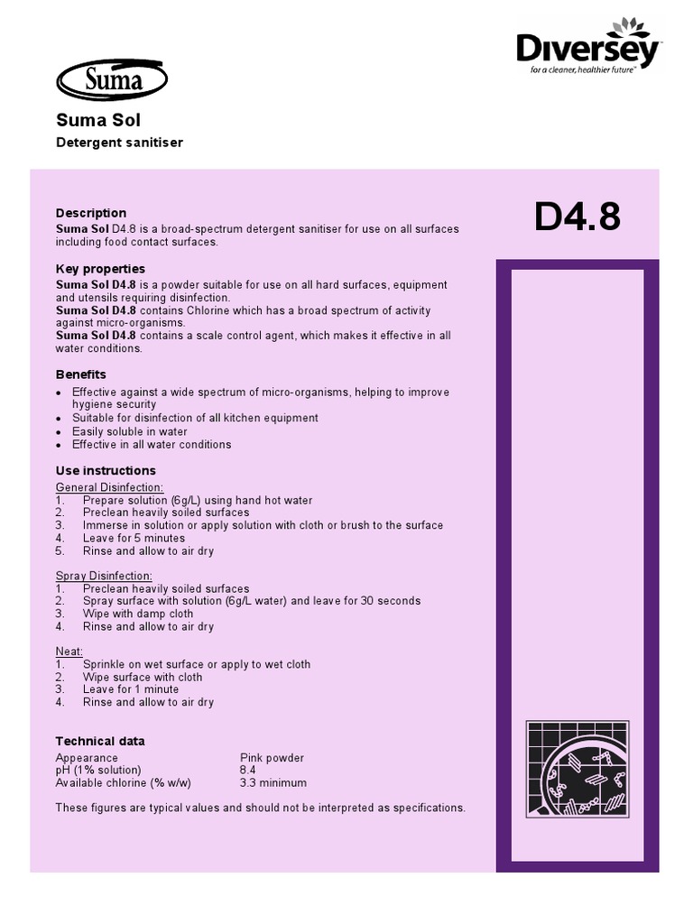 Suma Sol: Detergent Sanitiser | PDF