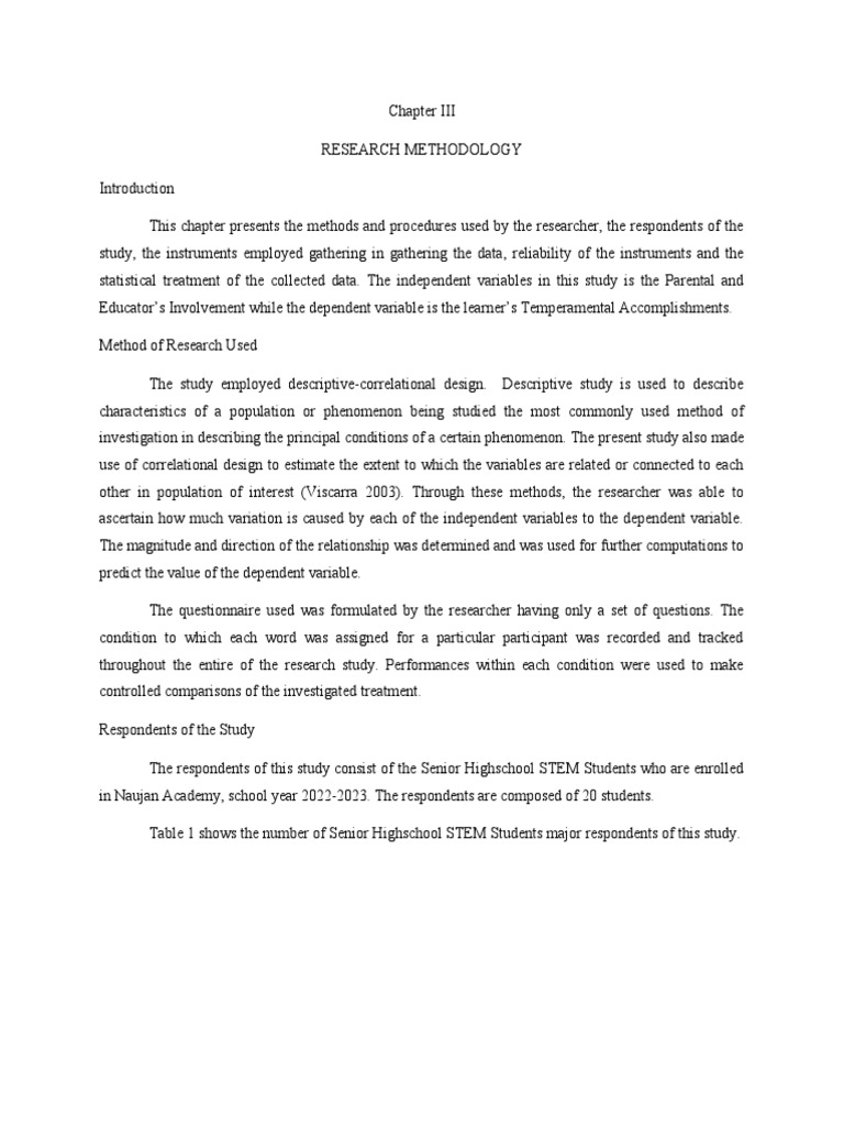 Chapter III | PDF | Statistics | Statistical Analysis