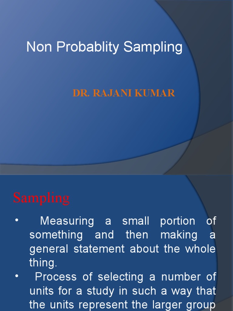 Non Probablity Sampling | Download Free PDF | Sampling (Statistics ... Non Probablity Sampling | Download Free PDF | Sampling (Statistics ...