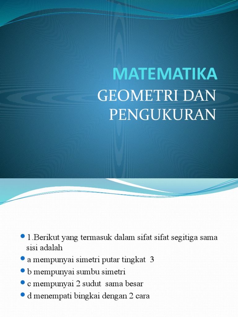 Soal MTK Geometri Dan Pengukuran | PDF