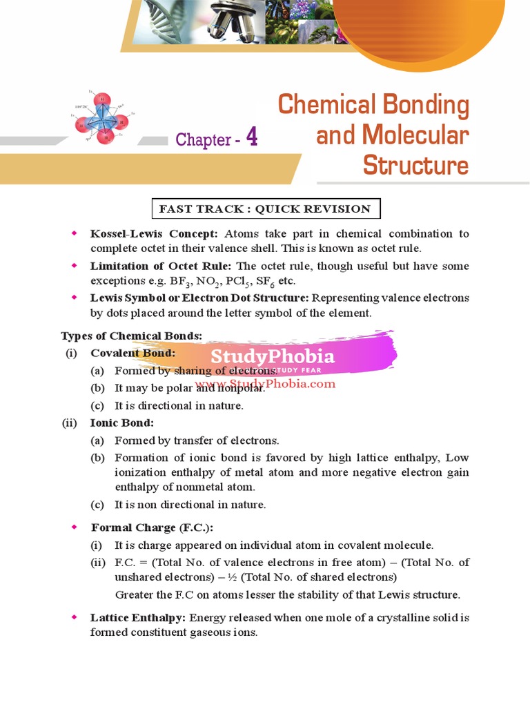 Chemical Bonding and Molecular Structure | PDF | Chemical Bond | Molecular Orbital