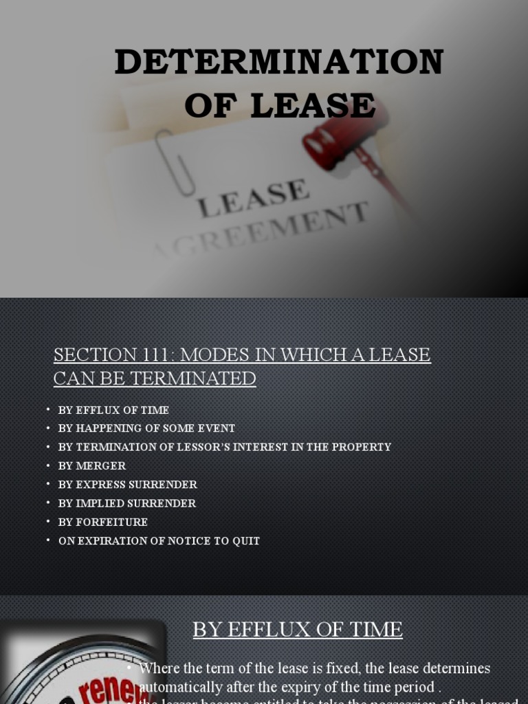 Determination of Lease | PDF | Lease | Leasehold Estate