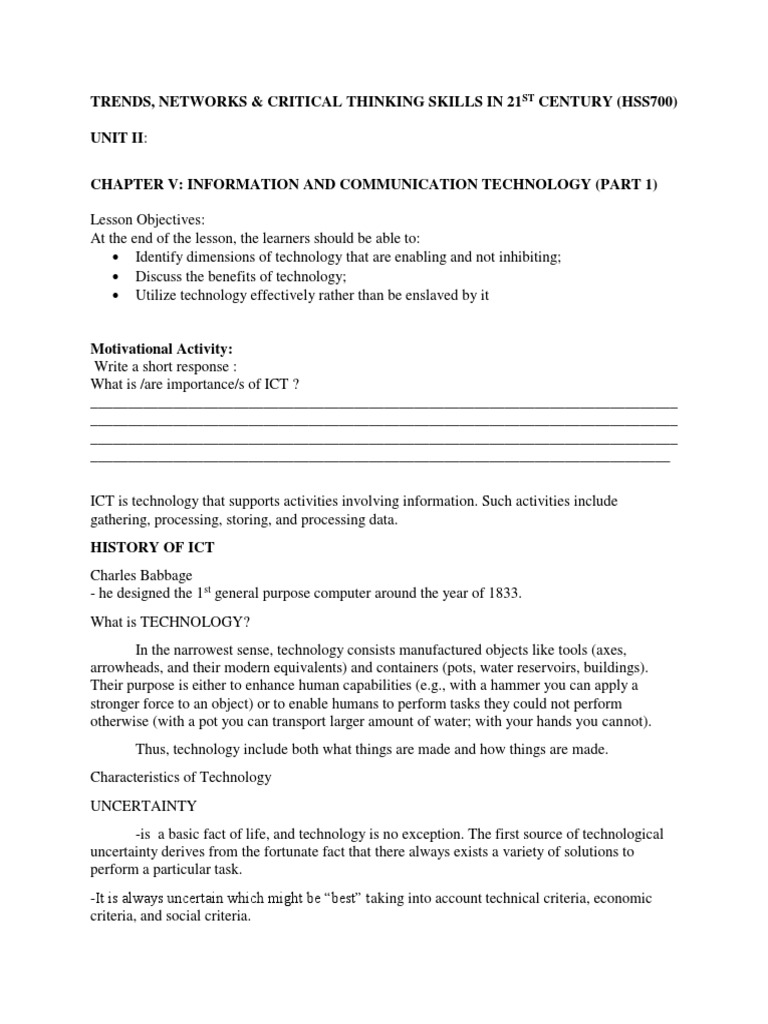 Chapter 5 Information Communication Technology Part 1 | PDF ... Chapter 5 Information Communication Technology Part 1 | PDF ...