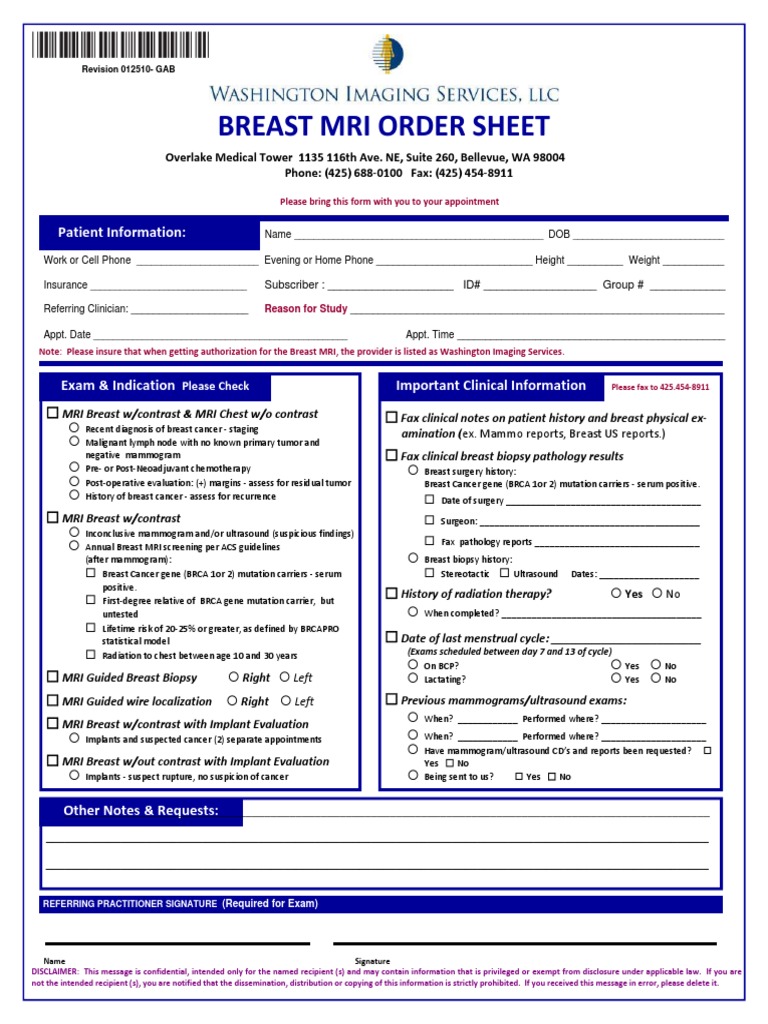 Prescription Template 10 | PDF | Breast Cancer | Mammography