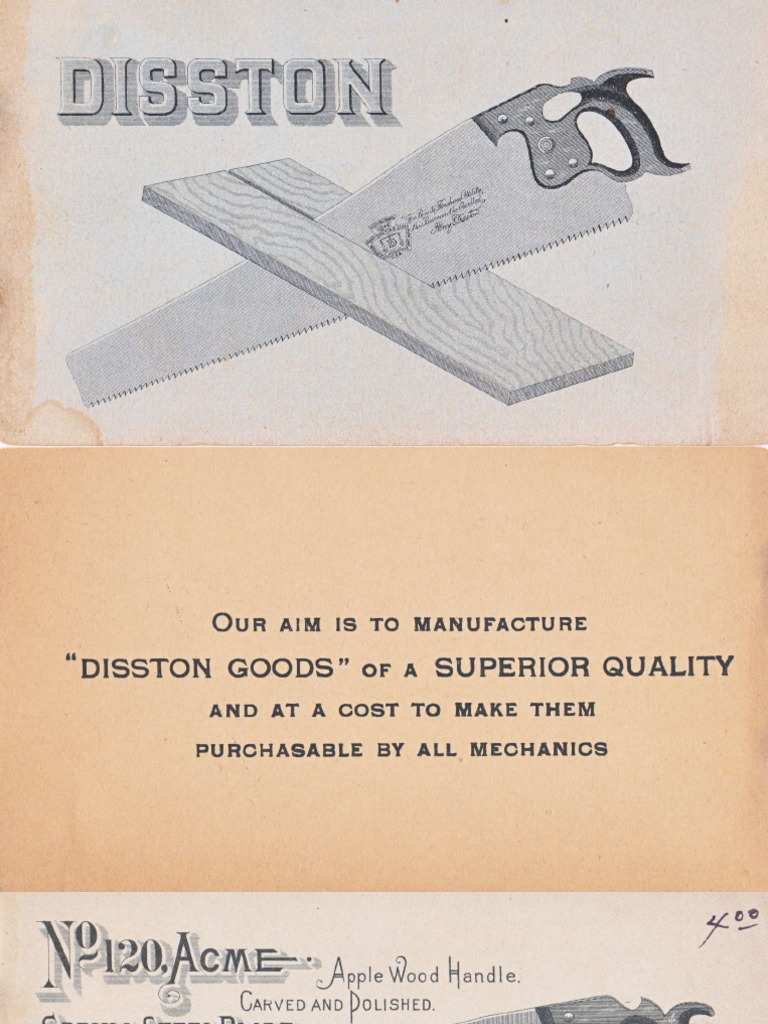 Disston Saws Booklet | PDF | Cutting Tools | Decorative Arts
