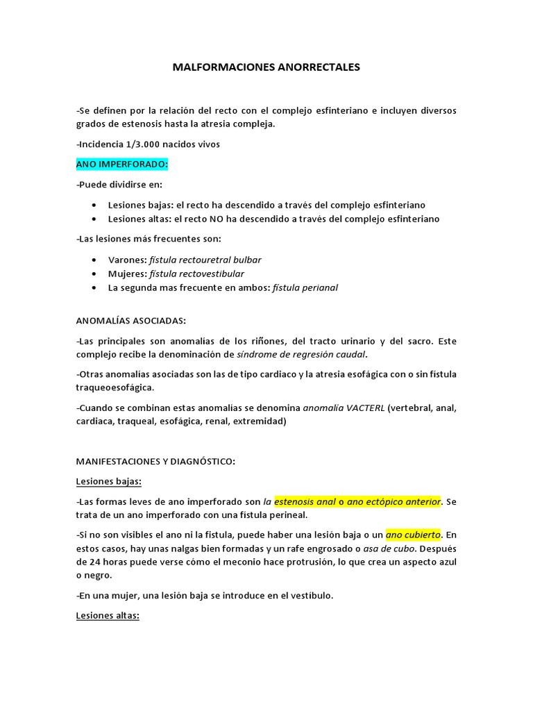 Malformaciones Anorrectales y Tratamientos | PDF | Hemorroides ...