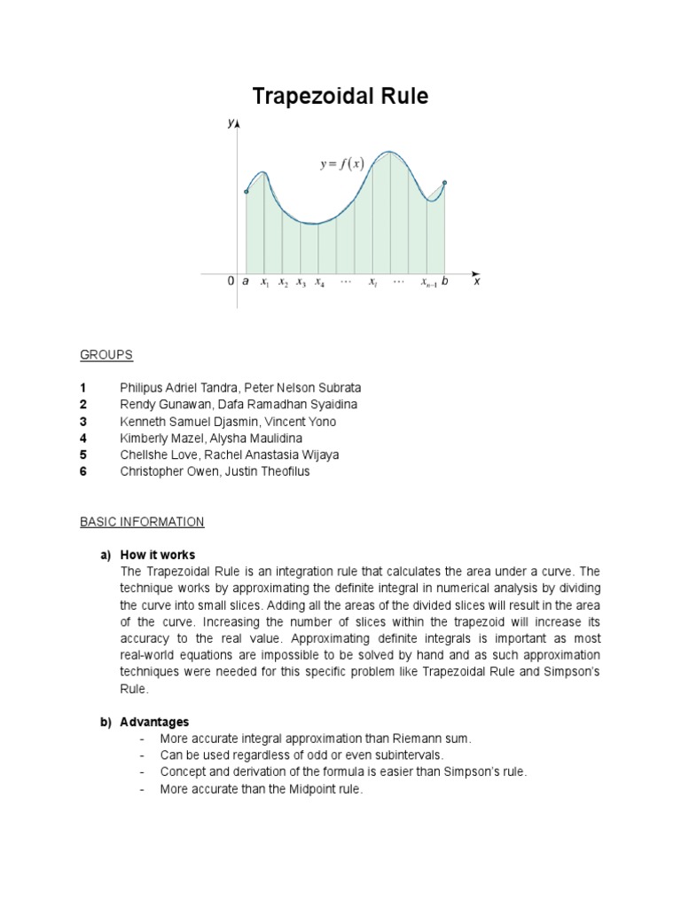 Computational Physics Trapezoidal Rule - Group 1-6 | PDF | Integral ...