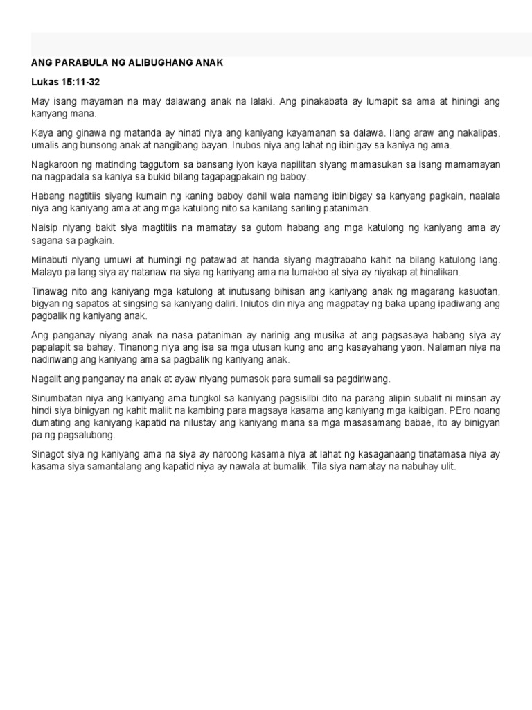 Mga Parabula | PDF