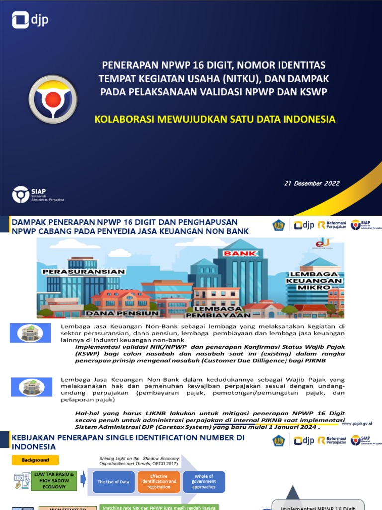 Kebijakan NPWP 16 Digit & NITKU | PDF