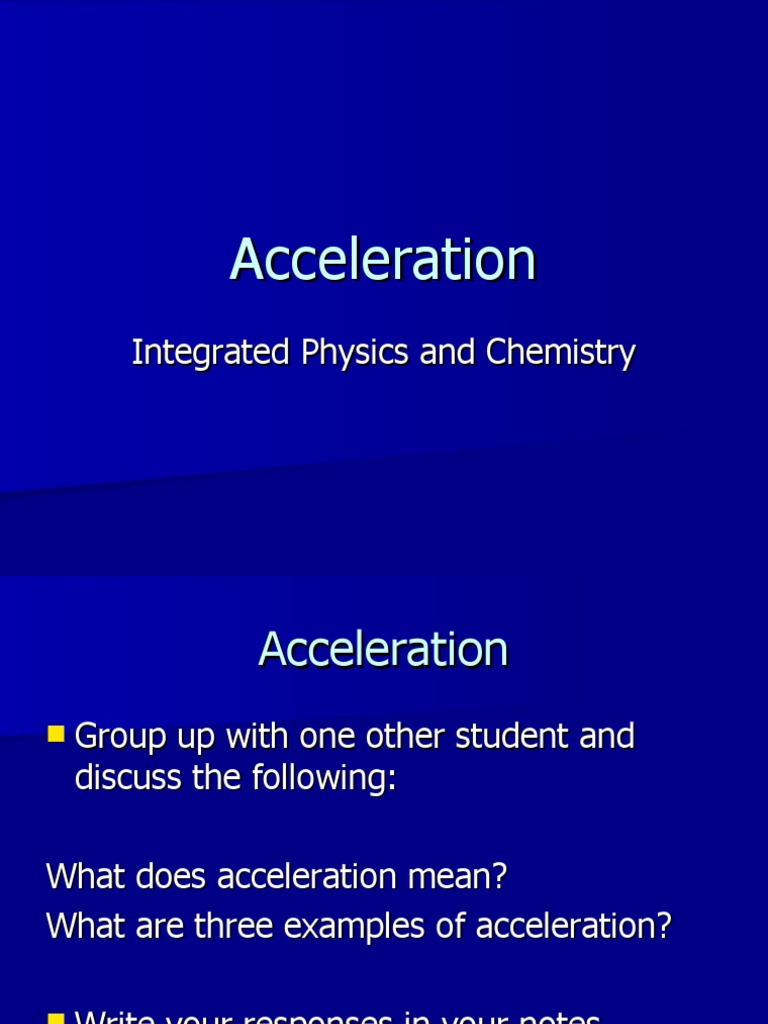 Unit 1 Part 5 Acceleration-1 | PDF