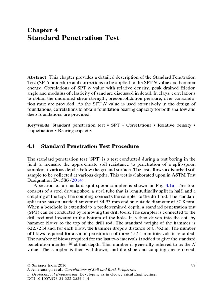 4.1 Standard Penetration Test Procedure | Download Free PDF | Soil ...