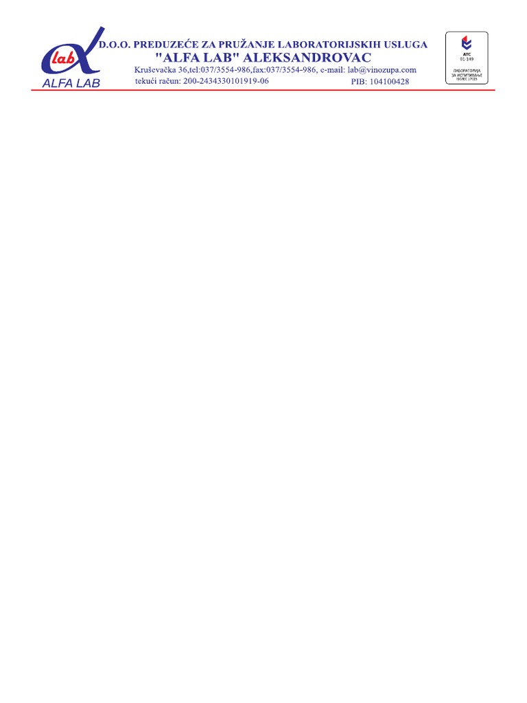 Alfa Lab Memorandum A4 2020 - MQ PDF | PDF