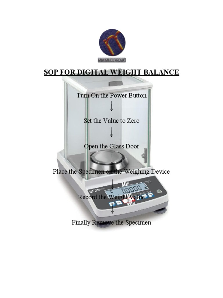 Digital Weight Balance SOP | PDF