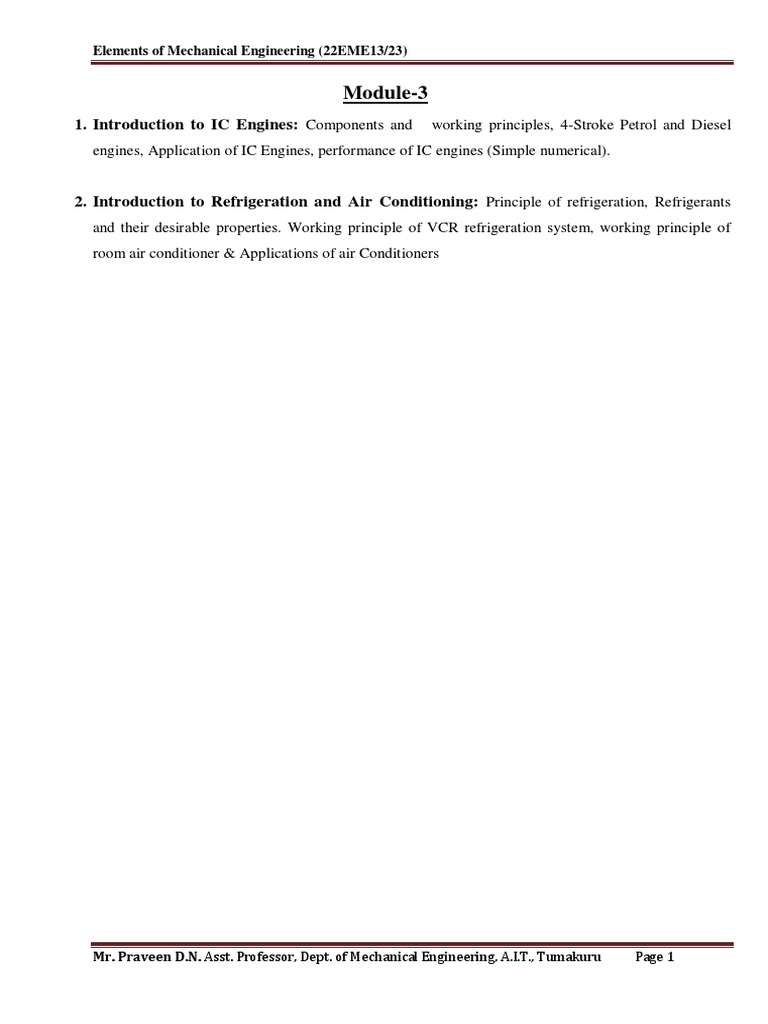 Eme Ic Engine Module-3 22eme13 | PDF | Internal Combustion Engine ...