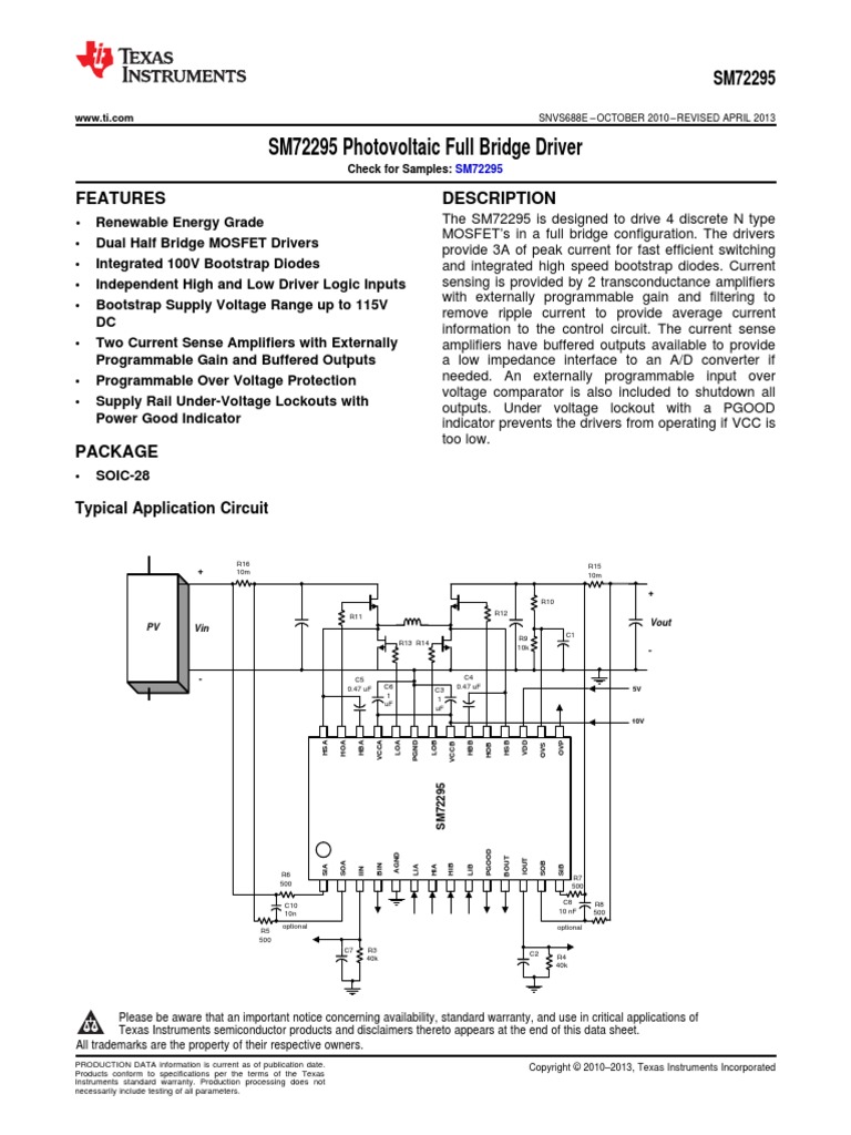SM72295 | PDF | Capacitor | Field Effect Transistor
