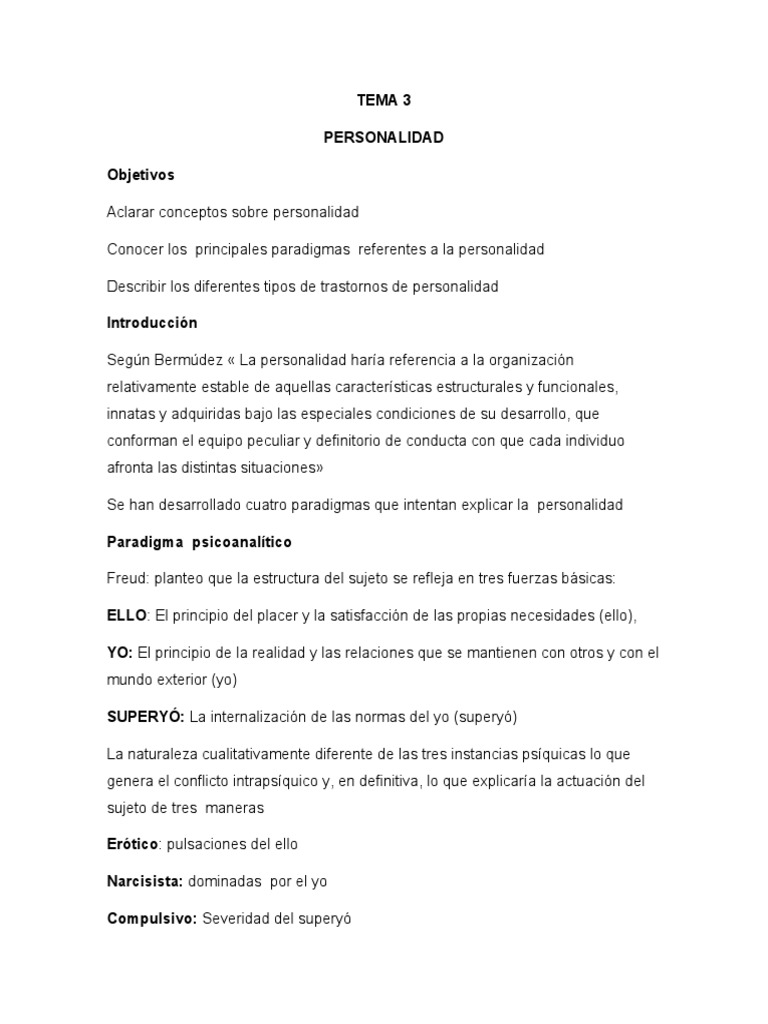 Tema 3 Personalidad | Descargar gratis PDF | Carné de identidad | Las ...