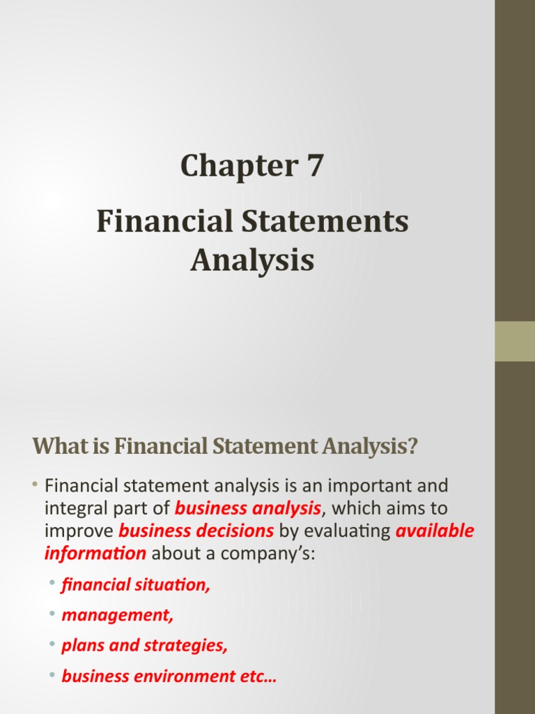Chapter 7 Financial Statements Analysis | PDF | Equity (Finance) | Dividend