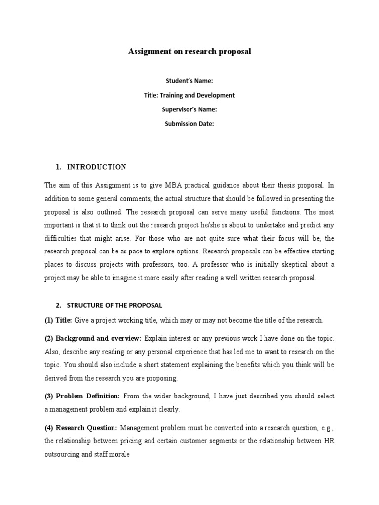 MBA - Proposal | PDF | Methodology | Science