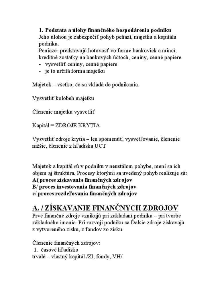PODNIKOVÁ EKONOMIKA PREDNášKA | PDF