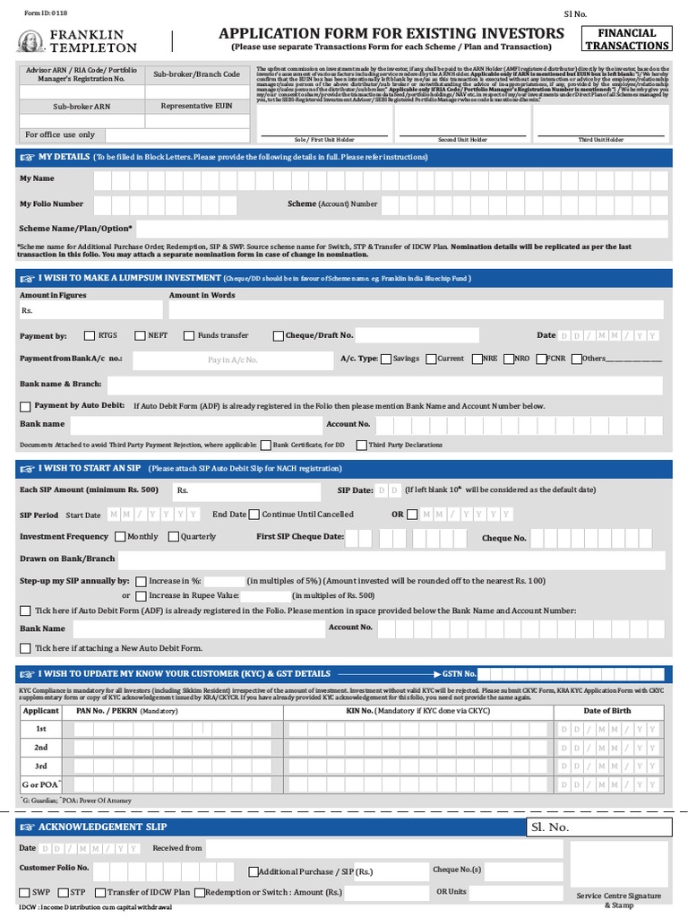 Investor Transaction Form | PDF | Cheque | Banks