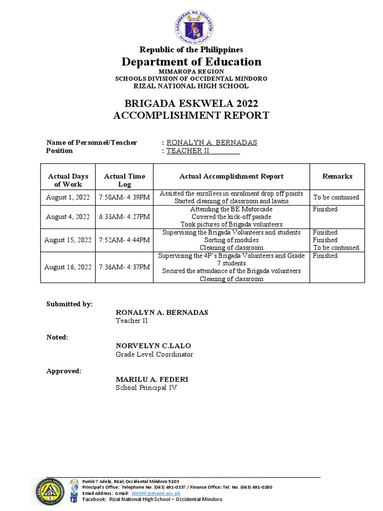 Accomplishment Report WFH | PDF | Gmail | Communication