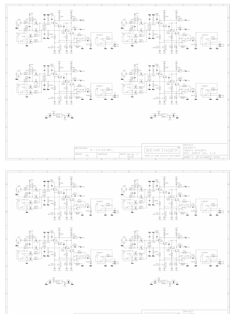 Behringer Xenyx 2442 FX Schematics | PDF