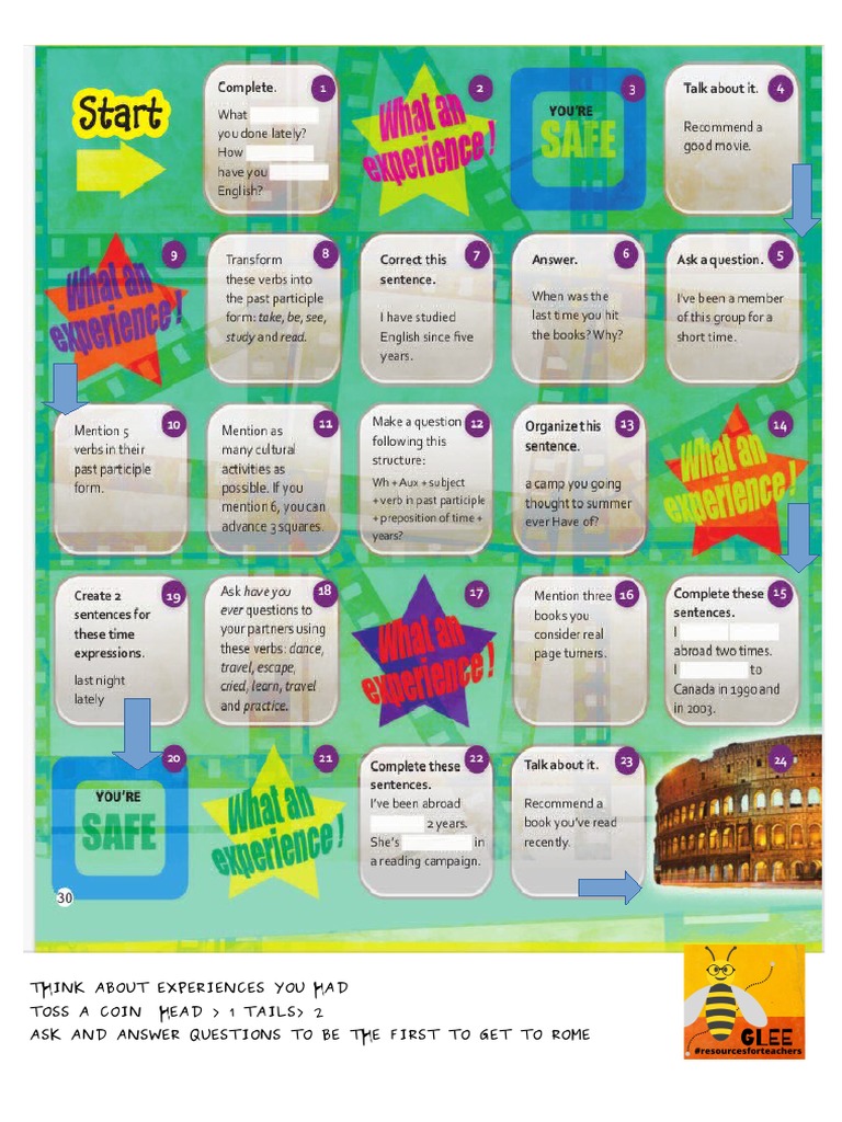 Present Perfect Boardgame Head and Tails | PDF