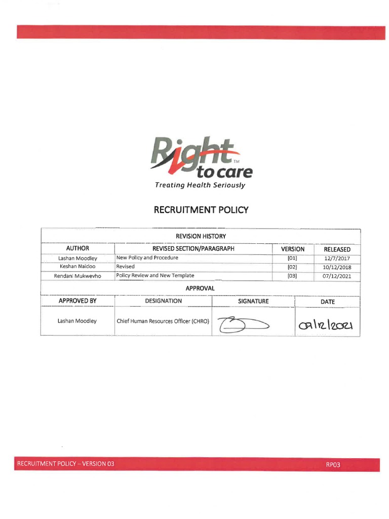 Recruitment Policy | PDF