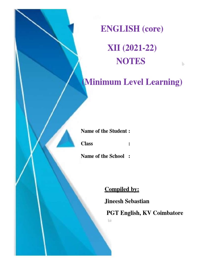 Class 12 English Core Notes PDF | PDF | Mahatma Gandhi