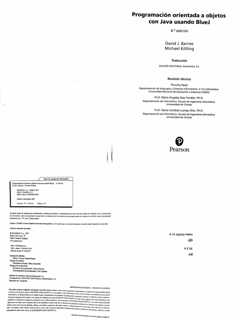 Programación Orientada A Objetos Con Java Usando Bluej PDF | PDF