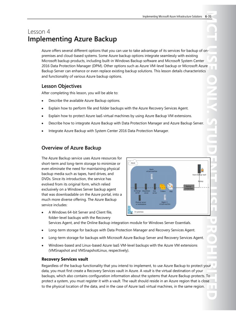 Implementing Azure Backup PDF | PDF