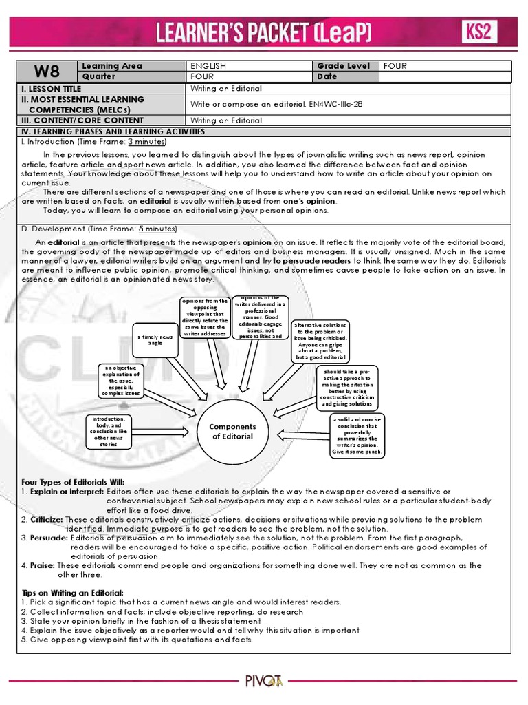 Q4 English 4 Week8 | PDF | News | Newspapers