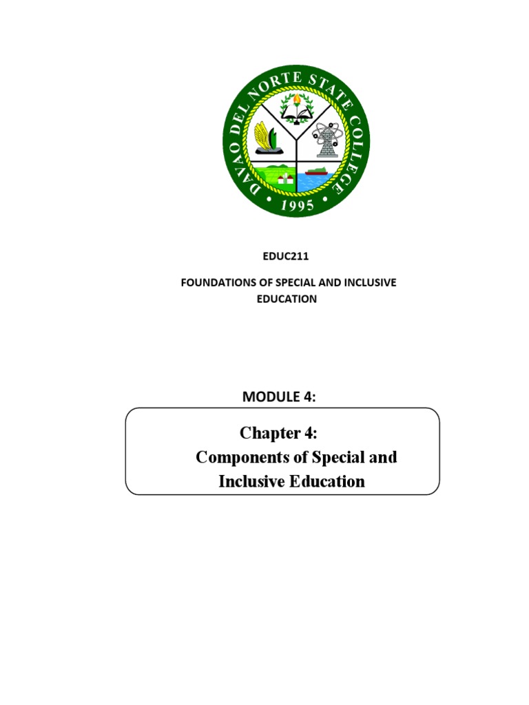 Chapter 4 Components of Special and Inclusive Education | PDF | Special ...