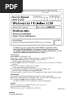 PMT Mock 1 QP - Paper 1 Edexcel Maths A-Level | PDF